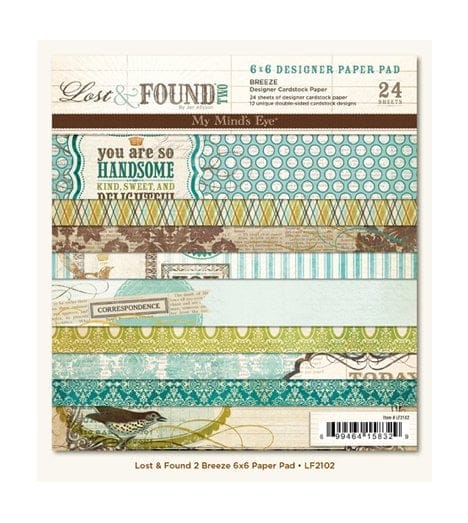 My Minds Eye - Lost and Found Two - Breeze - 6x6 Paperpack - LF2102 - CraftAdda