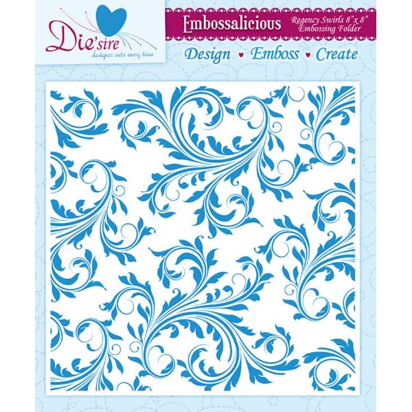 Embossing Folder - Regency Swirls (8 x 8 inch) - EF8-RGSWIRL - CraftAdda