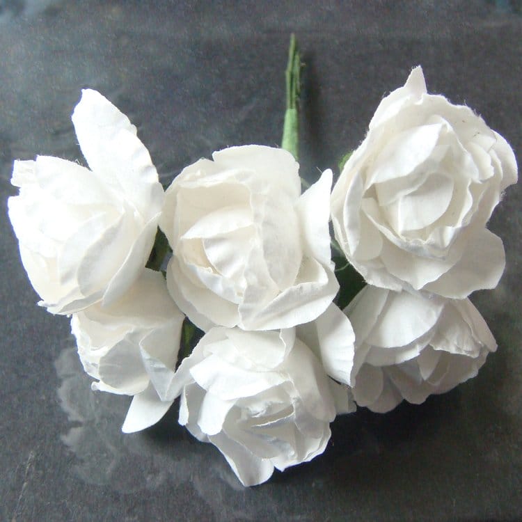 Paper Roses - White - CAPR-14 - CraftAdda