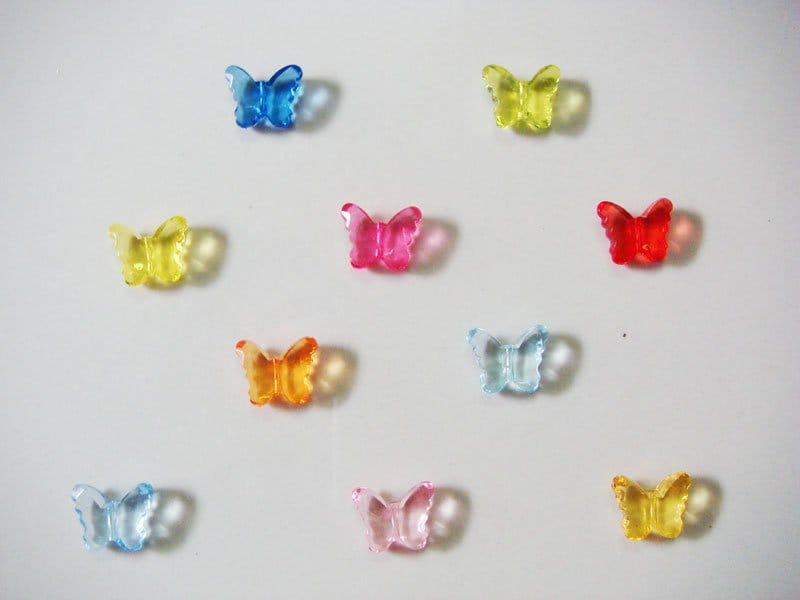 Plastic Butterflies - Assorted - CACB06 - CraftAdda