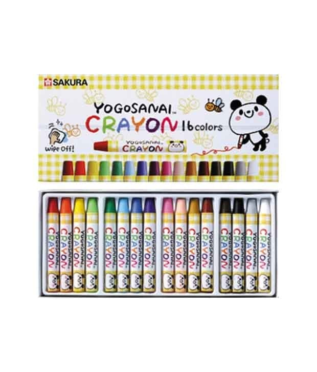 Sakura Yogosanai Assorted Color Crayons (Set of 16) - XWY-16 - CraftAdda
