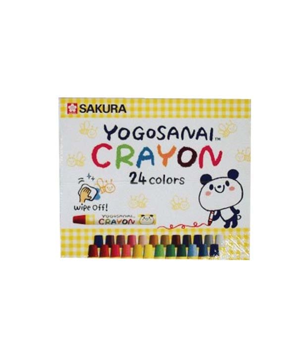 Sakura Yogosanai Assorted Color Crayons (Set of 24) - XWY-24 - CraftAdda