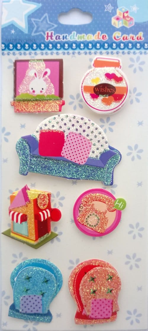 Christmas Glitter Sticker - CAST-101 - CraftAdda