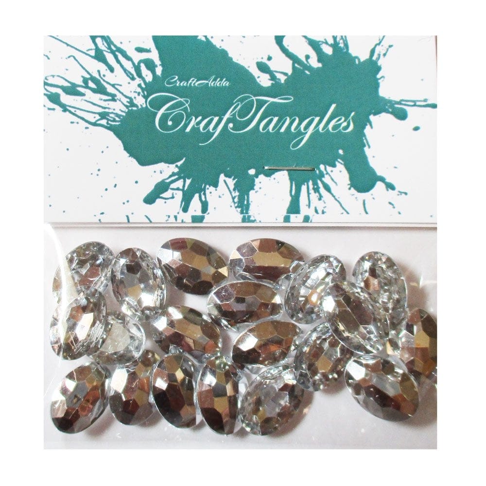Shiny Stones - Oval (Pack of 20 stones) - CASS-02 - CraftAdda