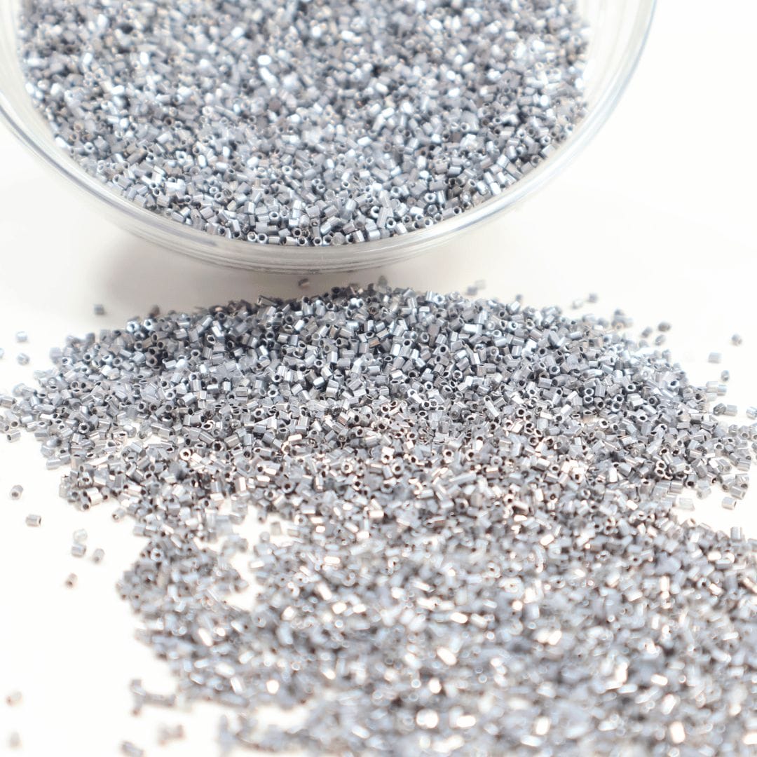 CrafTangles Small Pipe Beads - Silver - CTSEQ26 - CraftAdda