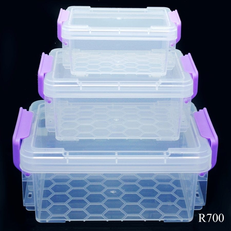 Plastic Storage Boxes - 3 pcs set (R700) - R700 - CraftAdda