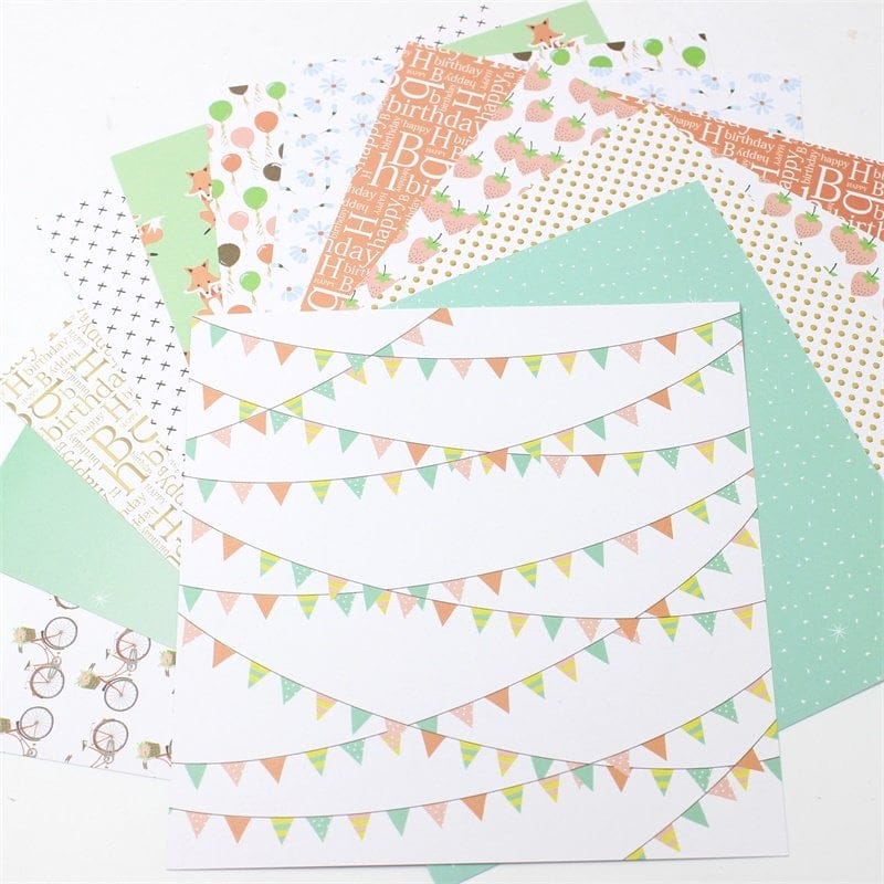 Birthday Party Scrapbook Paper (Pack of 24 sheets) - 12 by 12 inch ...