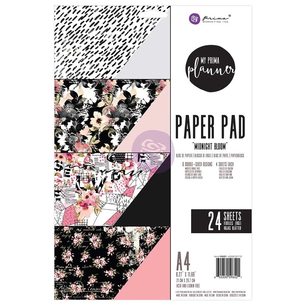 Prima - Midnight Bloom - A4 Paperpack (24 double sided sheets) - 596521 ...