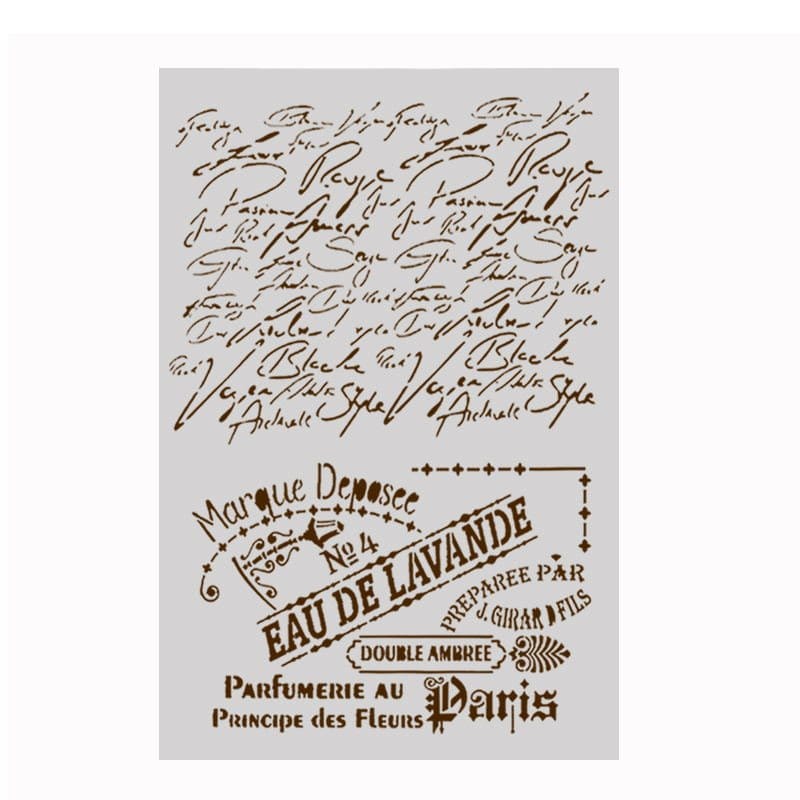 Stencil - Vintage Script (A4 size) - CHCS-63 - CraftAdda