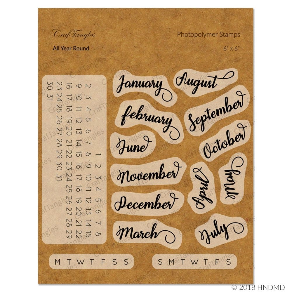 CrafTangles Photopolymer Stamps - All year round (Calendar stamp ...