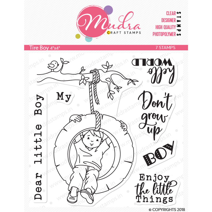 Mudra Craft Stamps - Tire Boy - MU4050 - CraftAdda