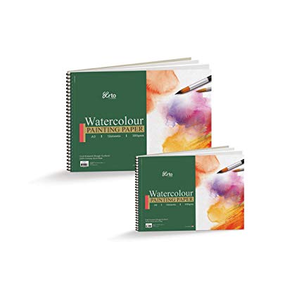 Campap Wire-O Watercolour book 100% Cotton Cold Pressed Paper (A4 size ...