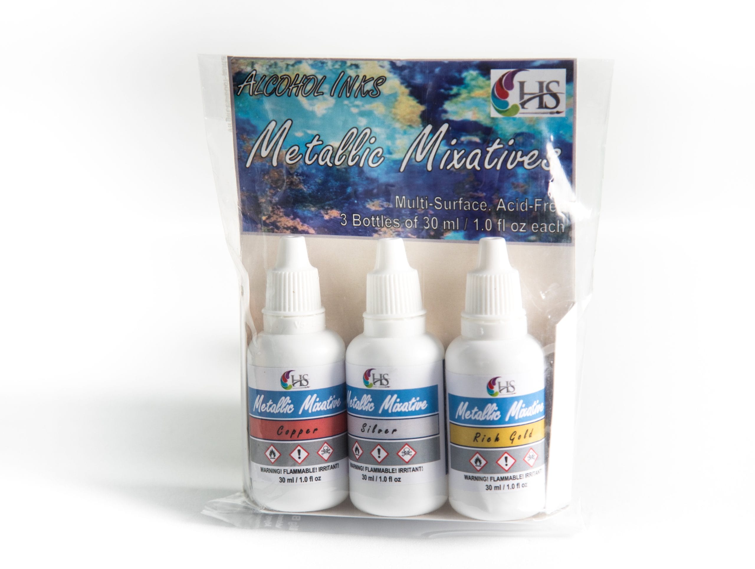 HS Alcohol Inks - Metallic Mixatives (Set of 3) - Gold, Copper and ...