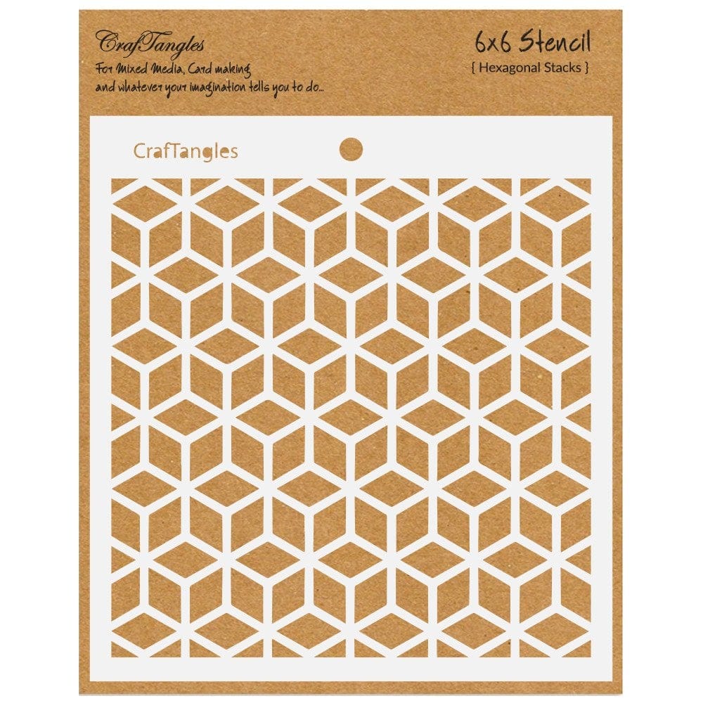 CrafTangles 6"x6" Stencil - Hexagonal Stacks - CTCS135 - CraftAdda