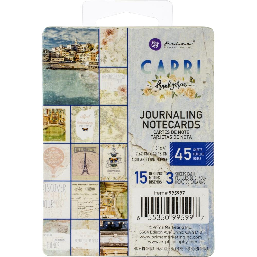 Prima Marketing Capri Journaling Cards 3"X4" 45/Pkg - 995997 - CraftAdda