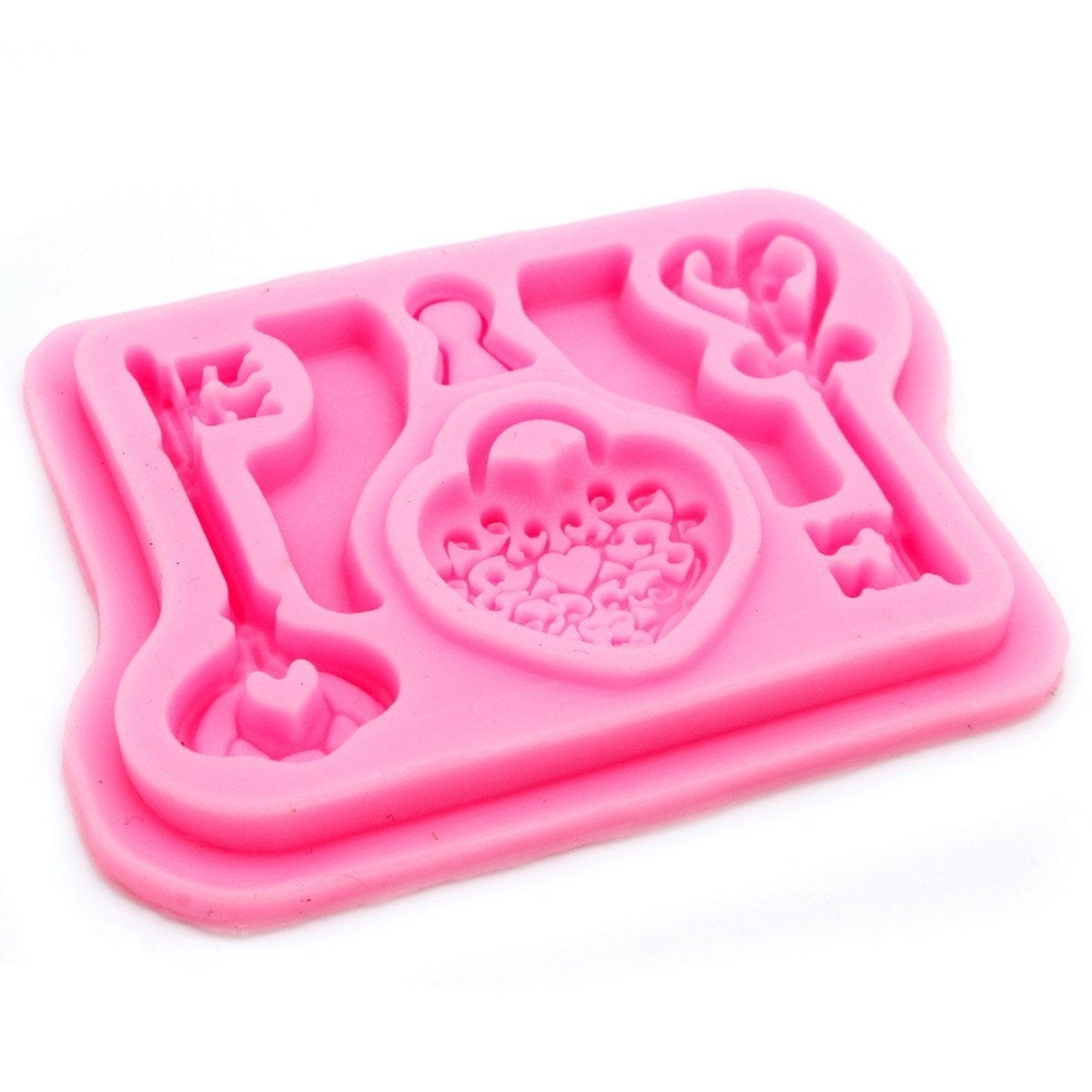 Lock and Key Silicone Clay Mould - JSF1267 - CraftAdda