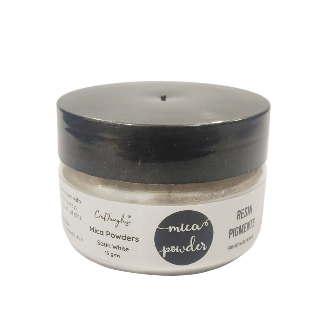 CrafTangles Metallic Mica / Pearl / Resin Pigment Powders 15 gms - Satin White - CTMPSW - CraftAdda