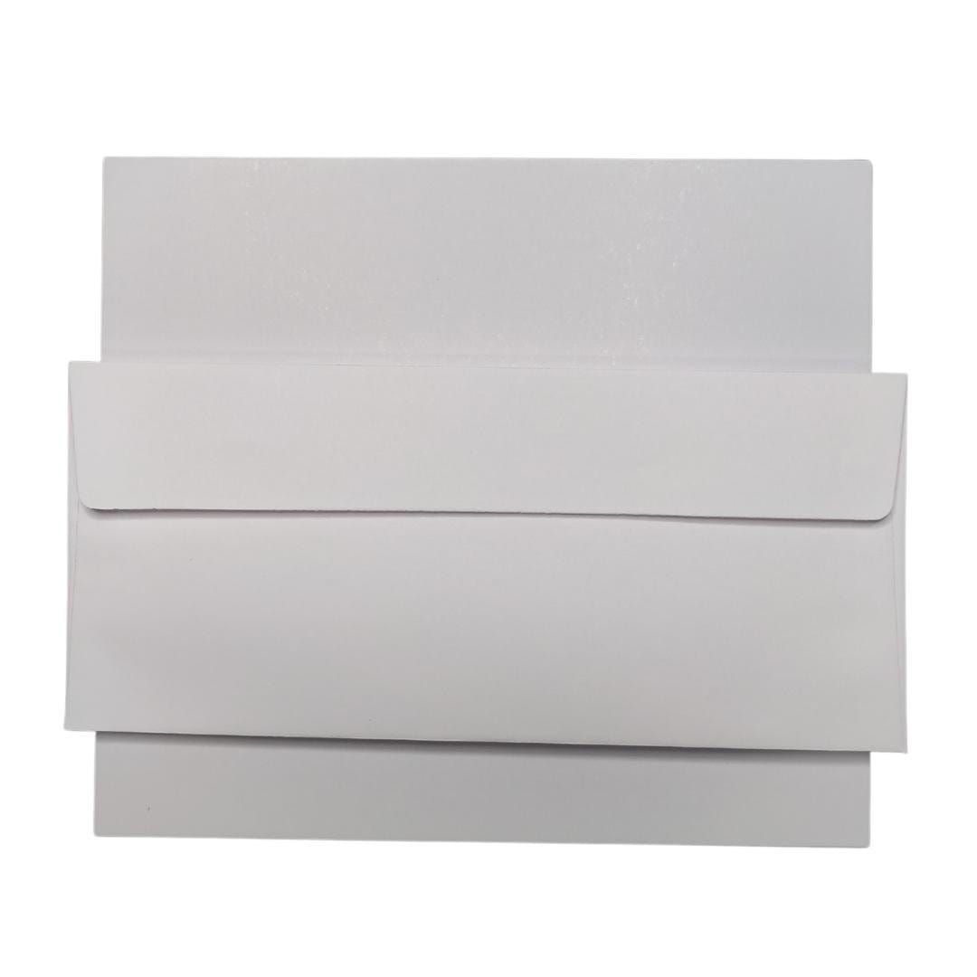 CrafTangles Slimline card size Notelets - 250 gsm - Plain White (10 pcs ...