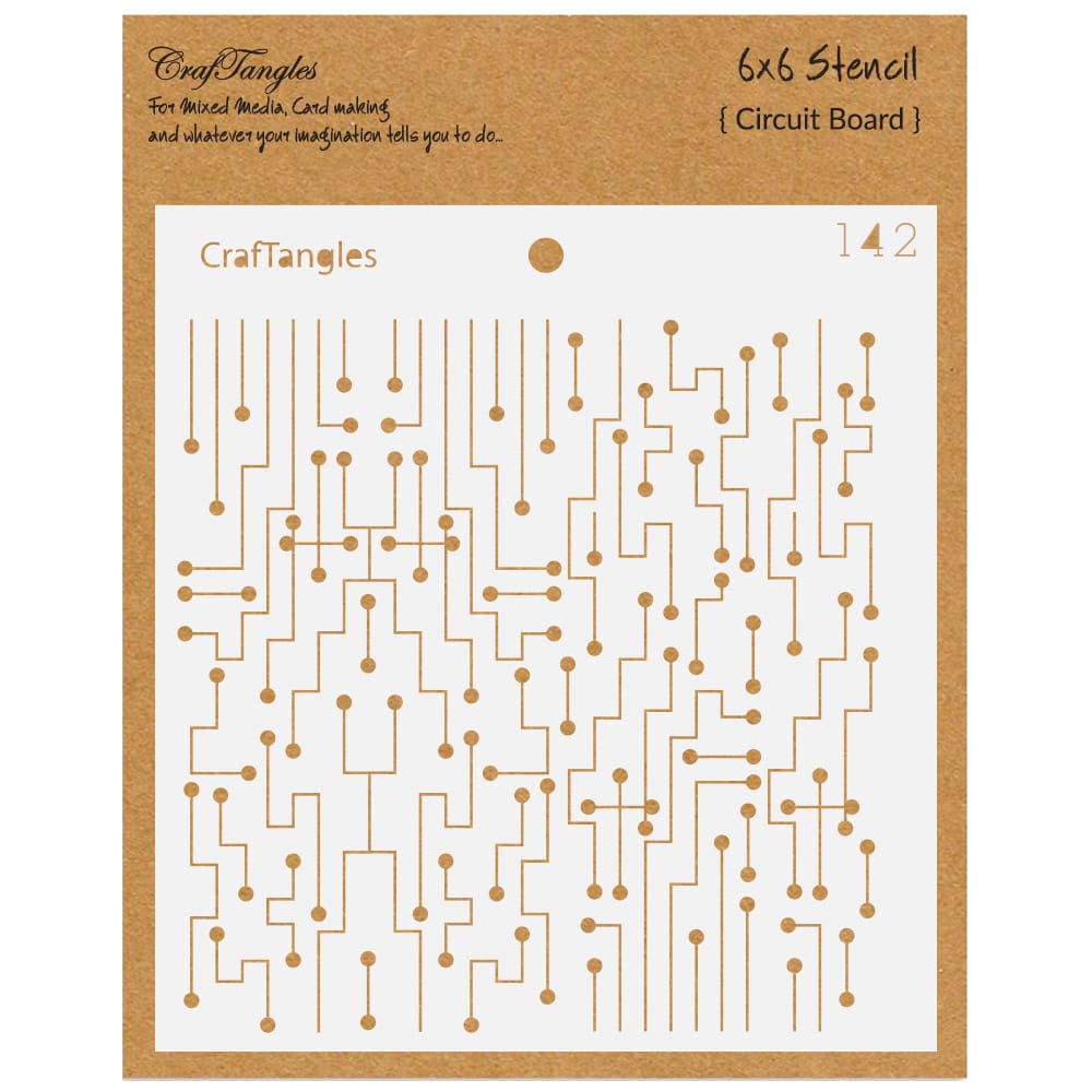 CrafTangles 6"x6" Stencil - Circuit Board - CTCS142 - CraftAdda