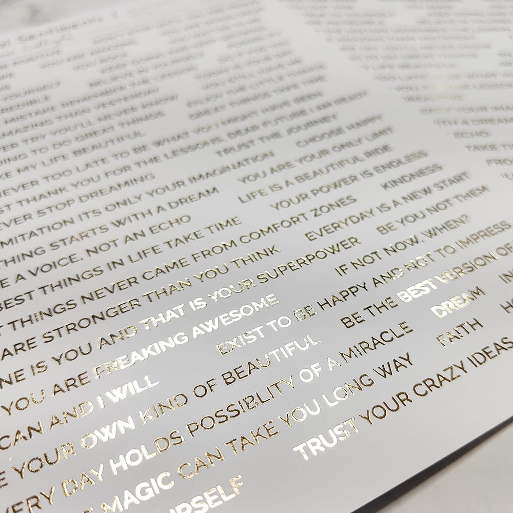 CrafTangles Foiled Sentiment Sheets (White and Gold) - Motivational ...
