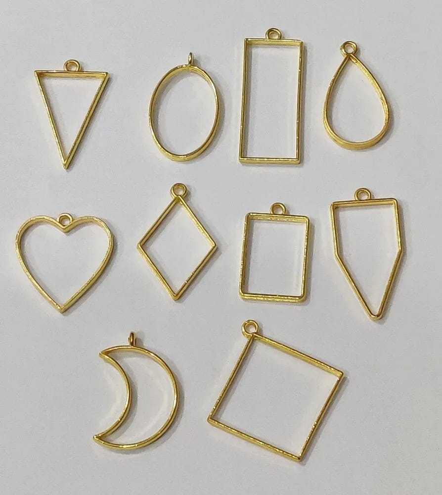 Metal Bezels or pendant for UV Resin (Pack of 10) - Gold - RAWRB-6-G ...