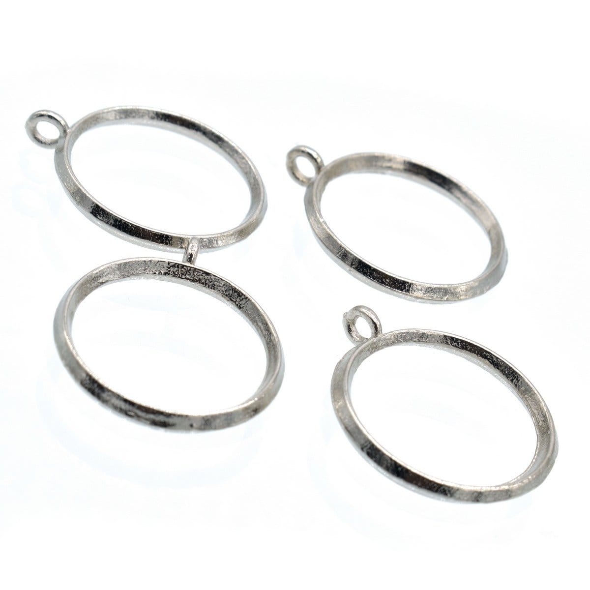 Metal Bezels or pendant for UV Resin (Pack of 4) - Silver (JRDA19 ...