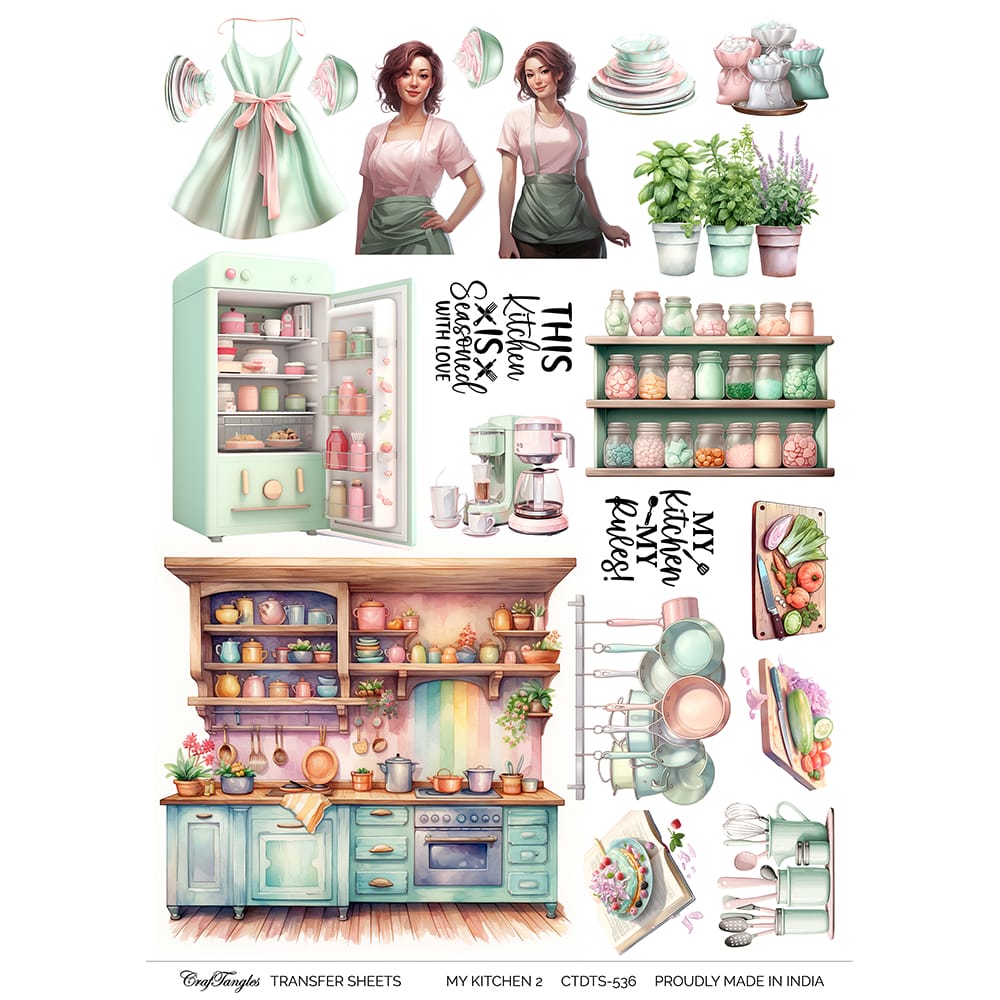 CrafTangles A4 Transfer It Sheets - My Kitchen 2 - CTDTS-536 - CraftAdda