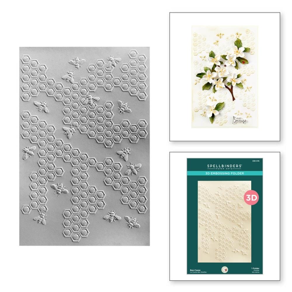 Spellbinders 3D Embossing Folder 5.5"X8.5" - Bee Cause - E3D-078 ...
