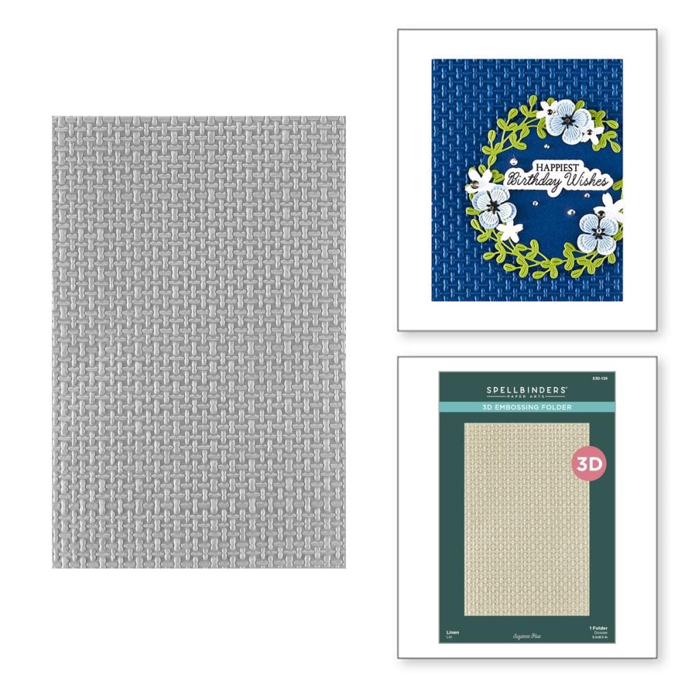 Spellbinders 3D Embossing Folder 5.5"X8.5" - Linen - E3D-139 - CraftAdda